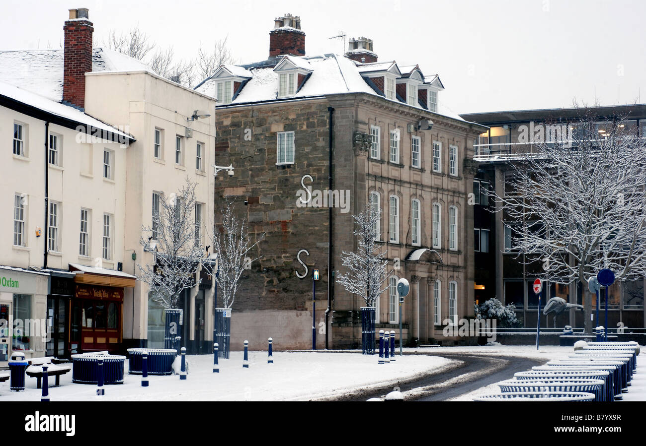 Market Place in winter, Warwick, Warwickshire, England, UK Stock Photo ...