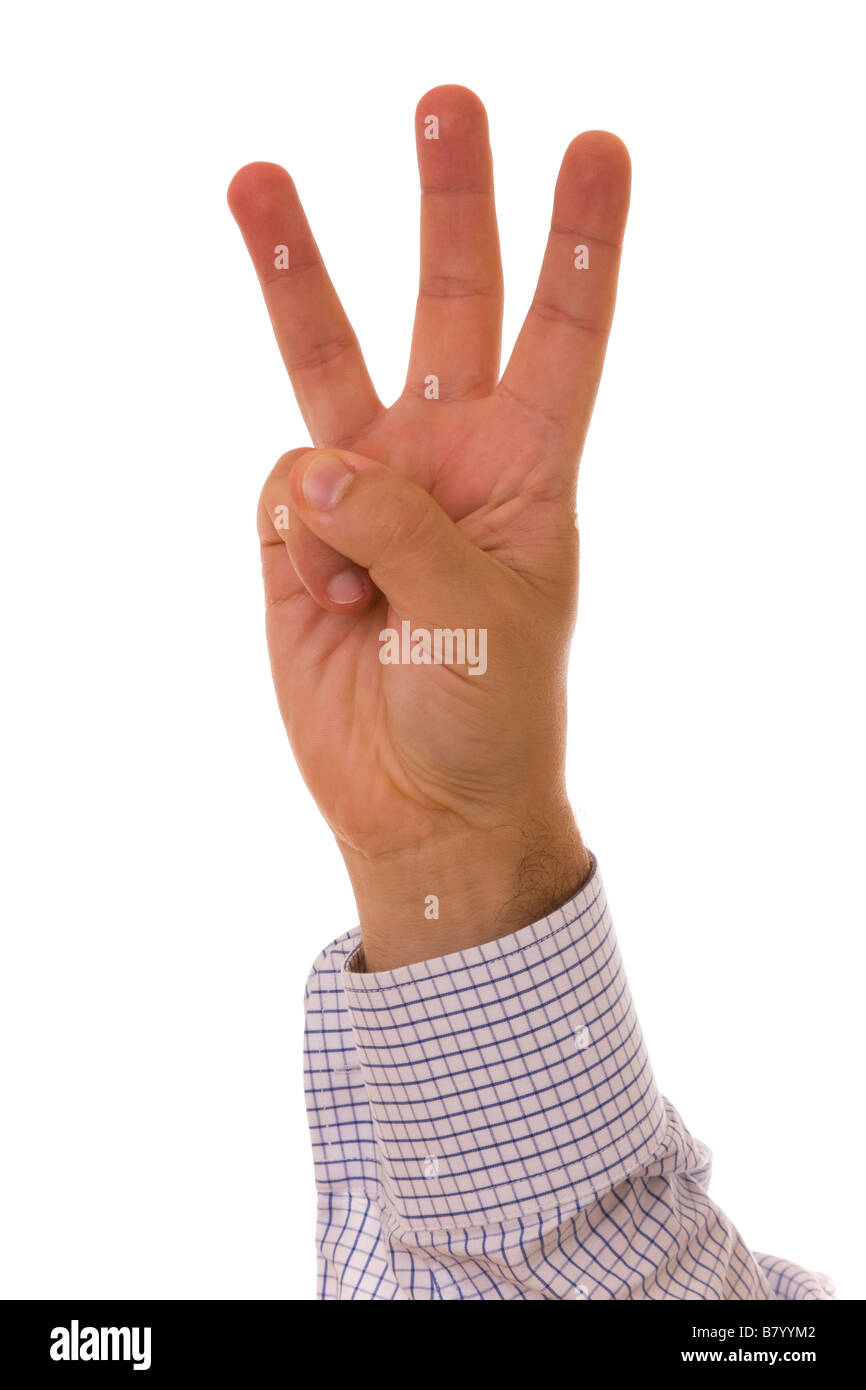 Hand three fingers white hi-res stock photography and images - Alamy