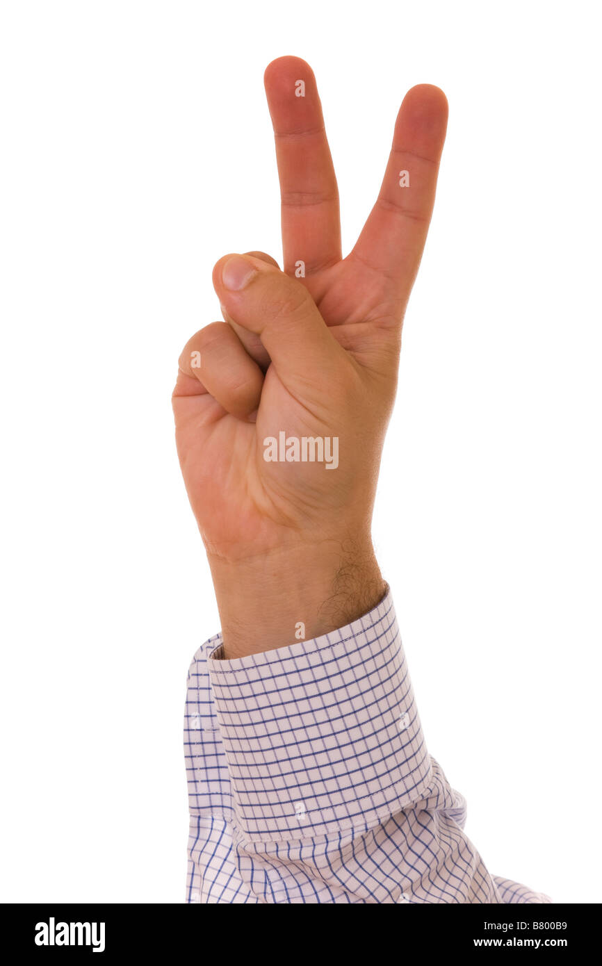businessman hand making a number with his fingers Stock Photo - Alamy