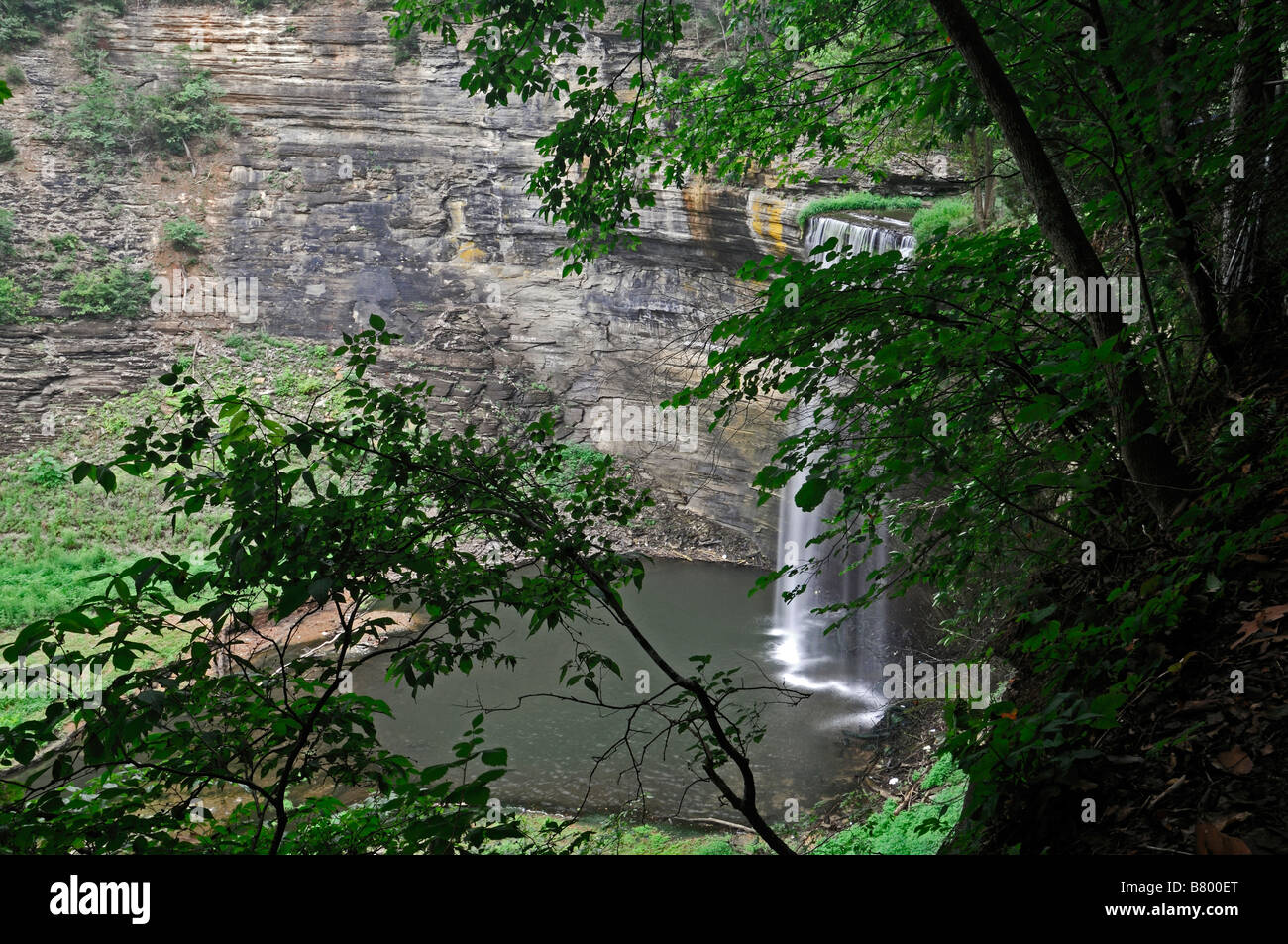 Indian creek forming waterfall known as 76 falls clinton county ...