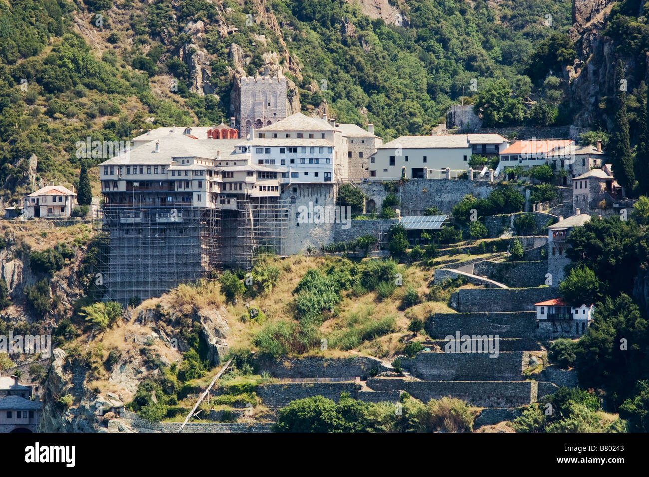 Dionysiou Monastery on Athos, Greece Stock Photo - Alamy