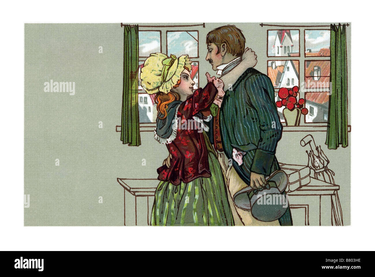 Postcard historical couple kiss woman hi-res stock photography and ...