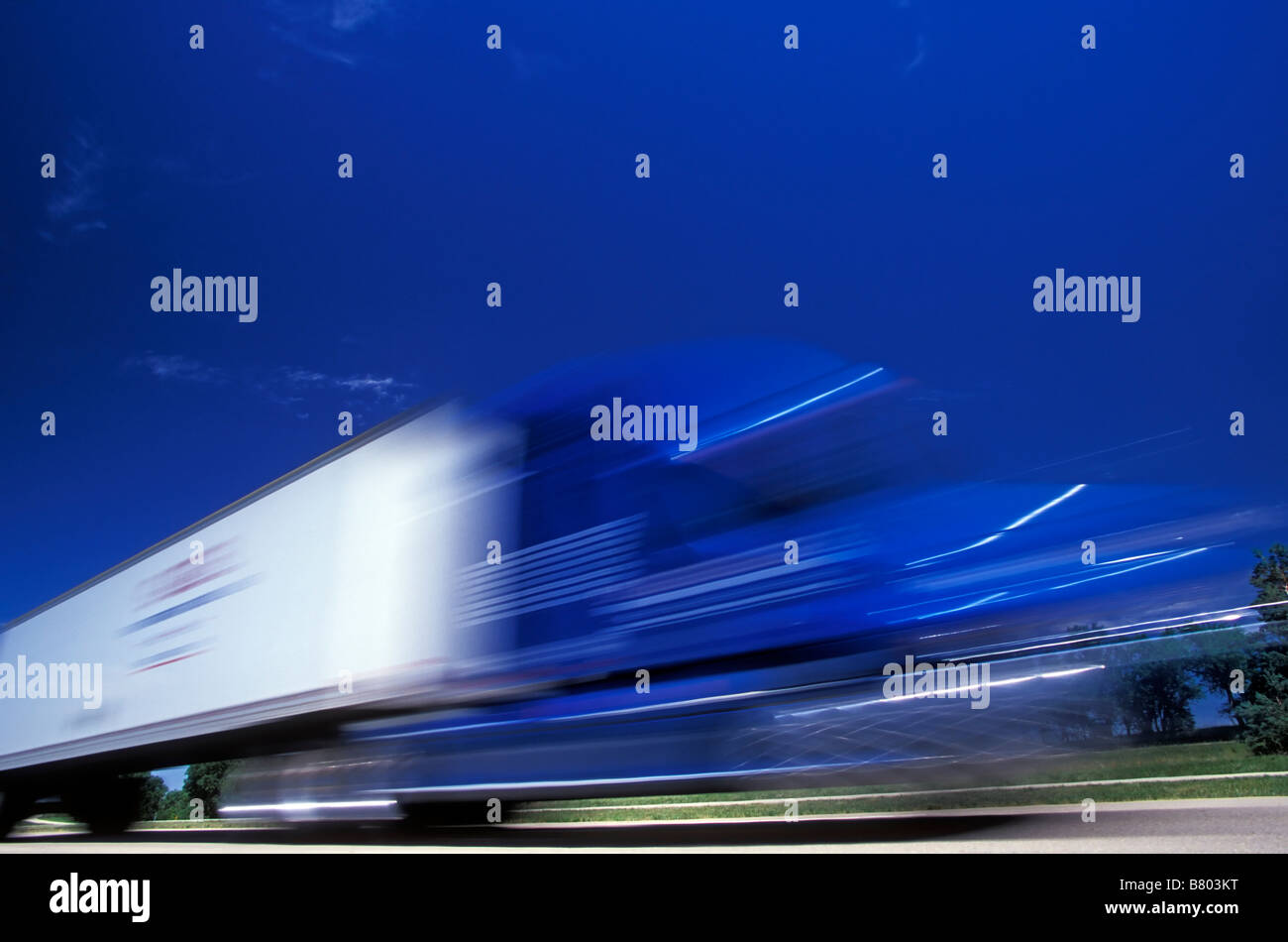 Blurred truck on freeway. Kansas, USA Stock Photo - Alamy