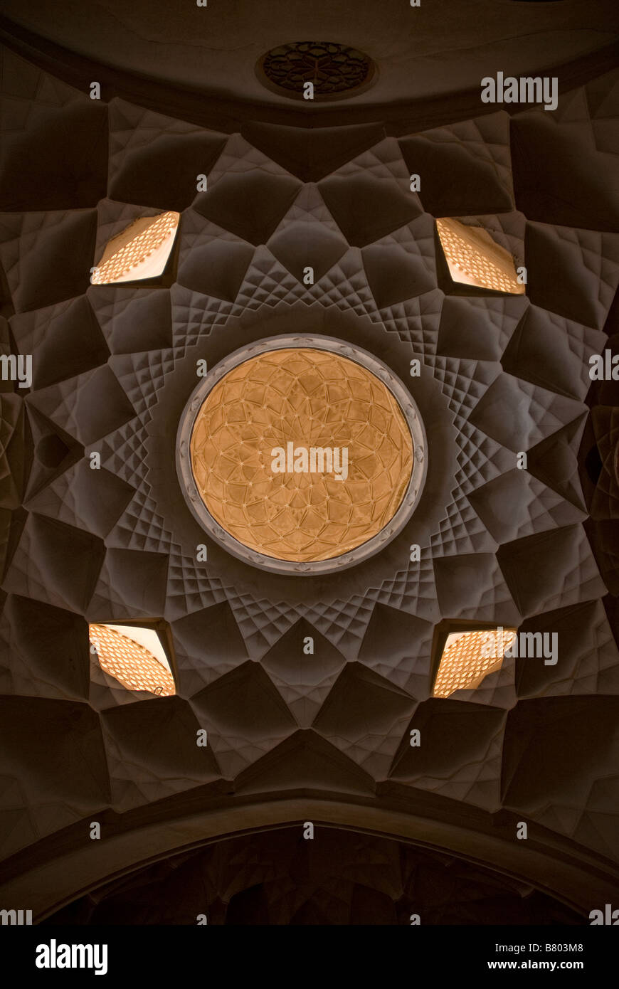 ornate geometric ceiling detail in kashan iran Stock Photo - Alamy