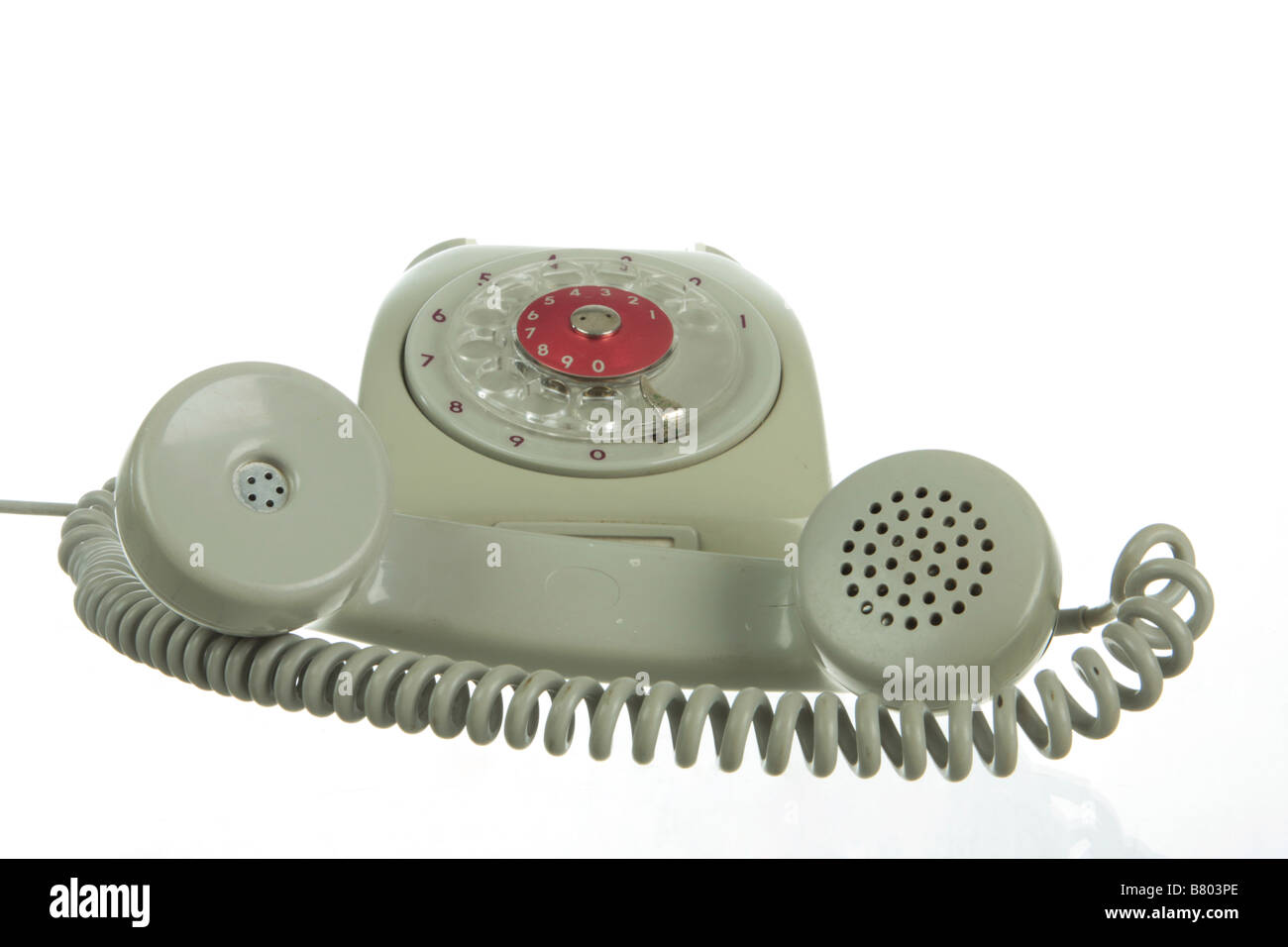 vintage grey analogue telephone isolated on white Stock Photo - Alamy
