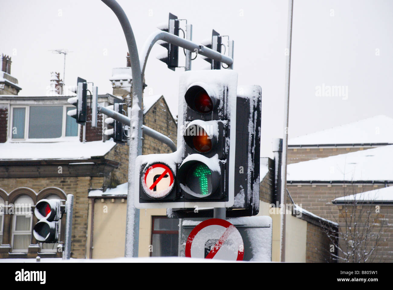 traffic lights in the snow Stock Photo - Alamy