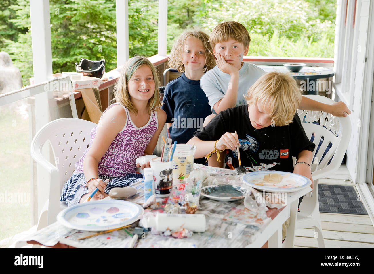 A portrait of four close childhood friends Stock Photo - Alamy