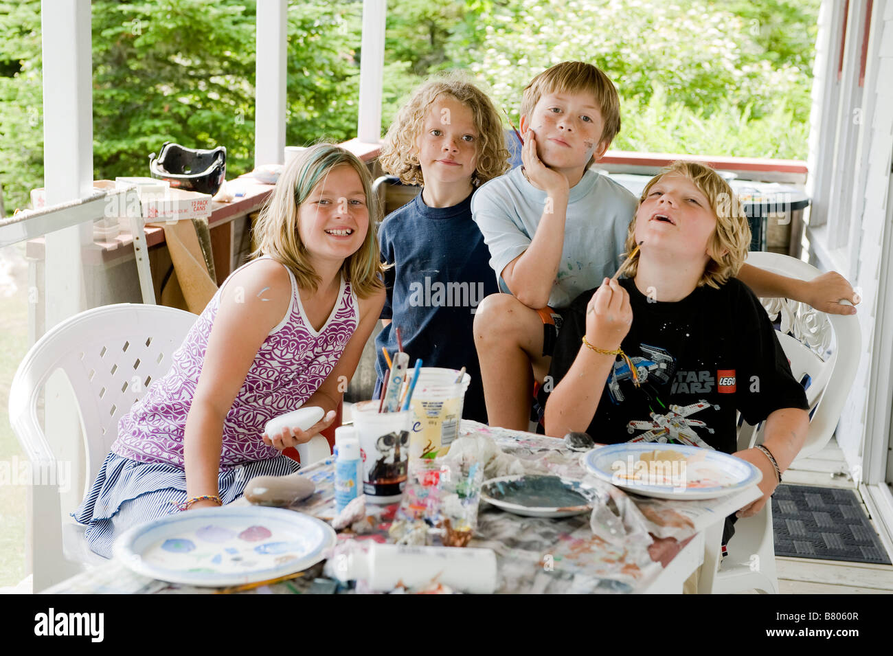 A portrait of four close childhood friends Stock Photo - Alamy