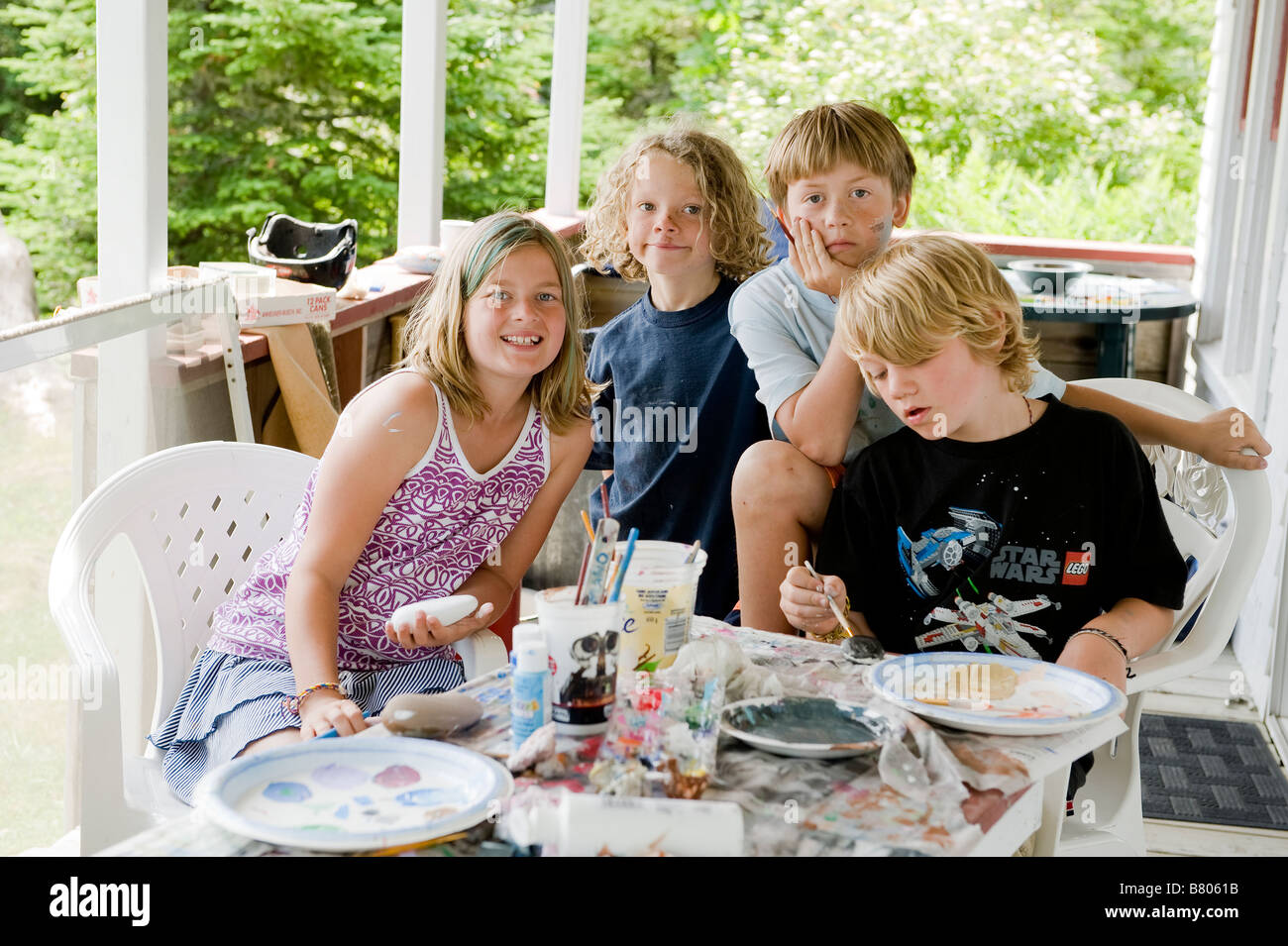 A portrait of four close childhood friends Stock Photo - Alamy