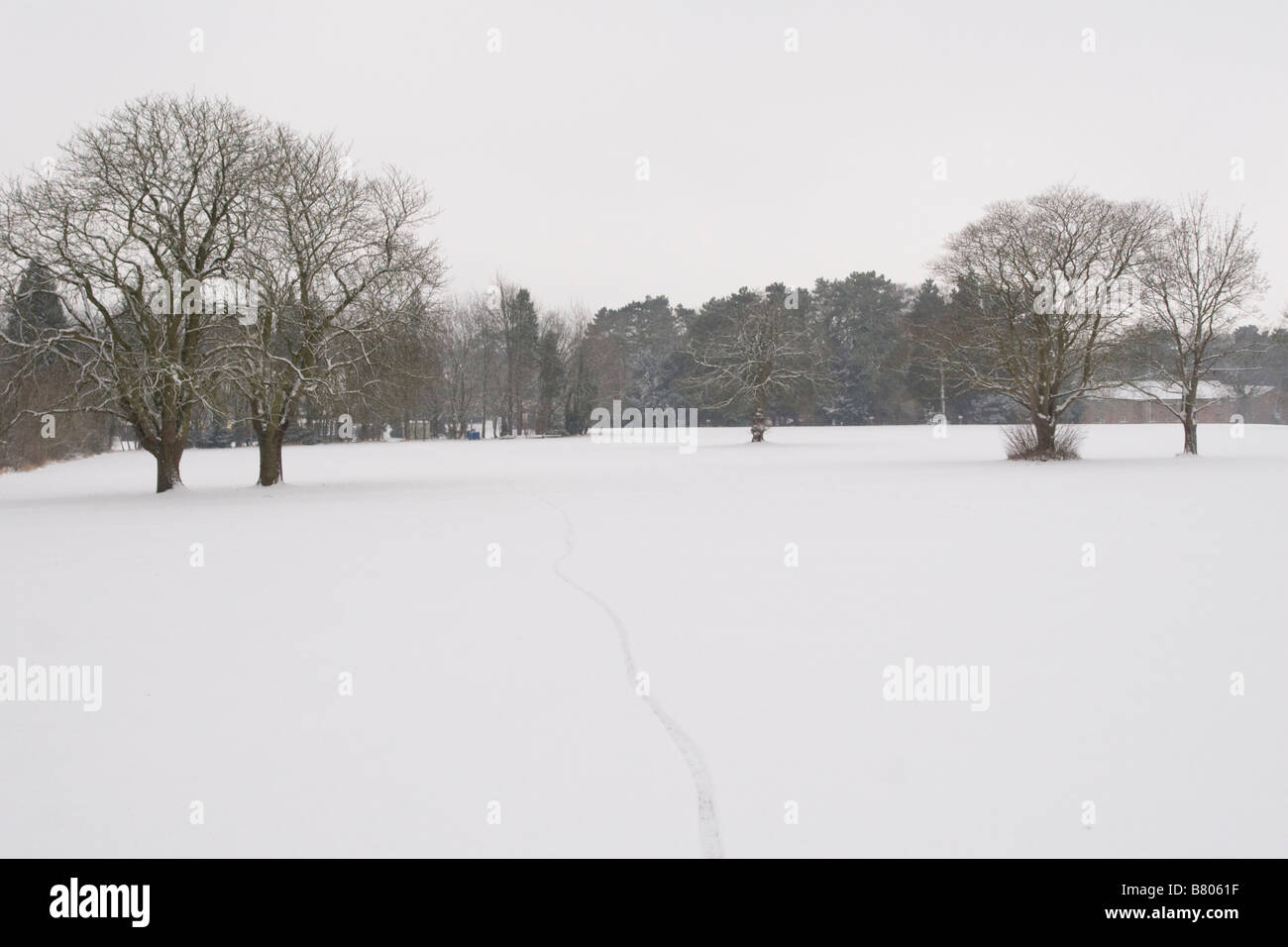 Snowy Fields and Woods in the Chiltern hills Southern England Stock ...
