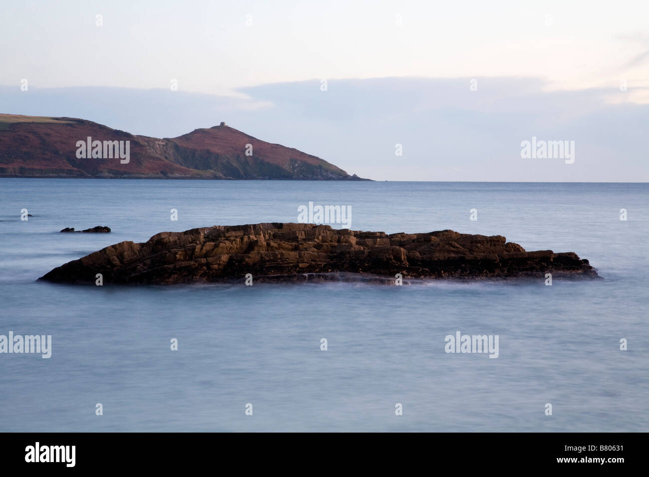 rame head from whitsand bay at sunset cornwall Stock Photo - Alamy