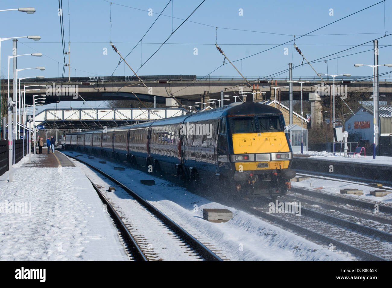 National Express Express Passenger Train passes through Huntingdon ...