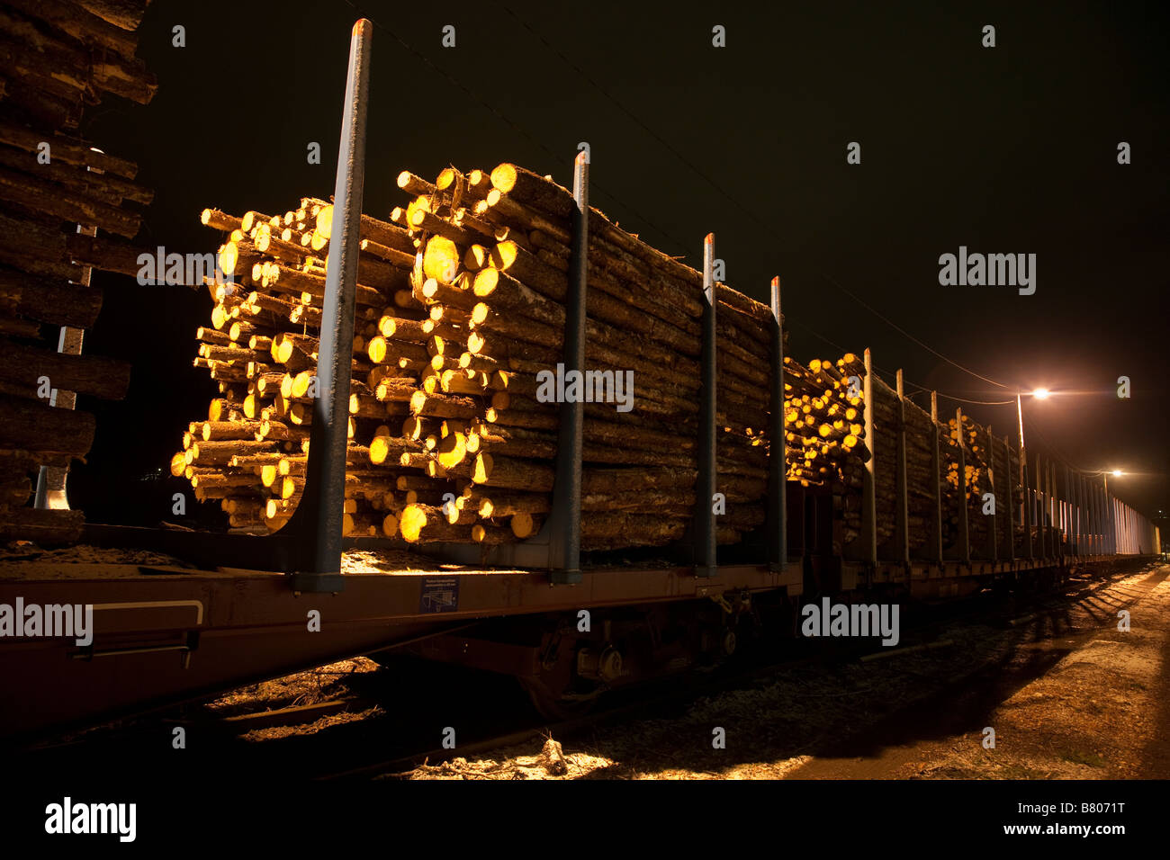 Wood Carrying Freight Timber Train High Resolution Stock Photography ...