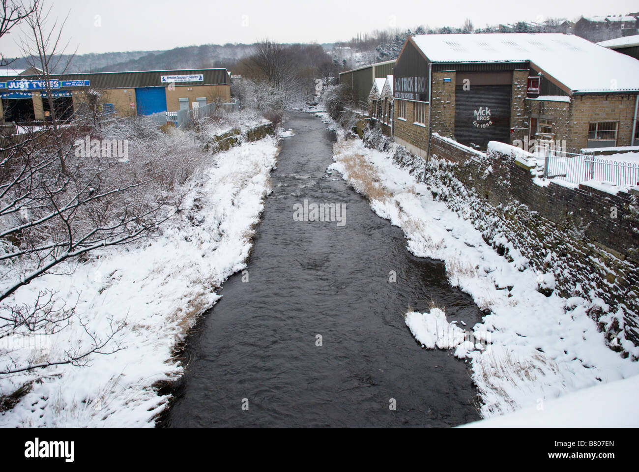 The River Colne at Folly Hall, Huddersfield, West Yorkshire, England ...