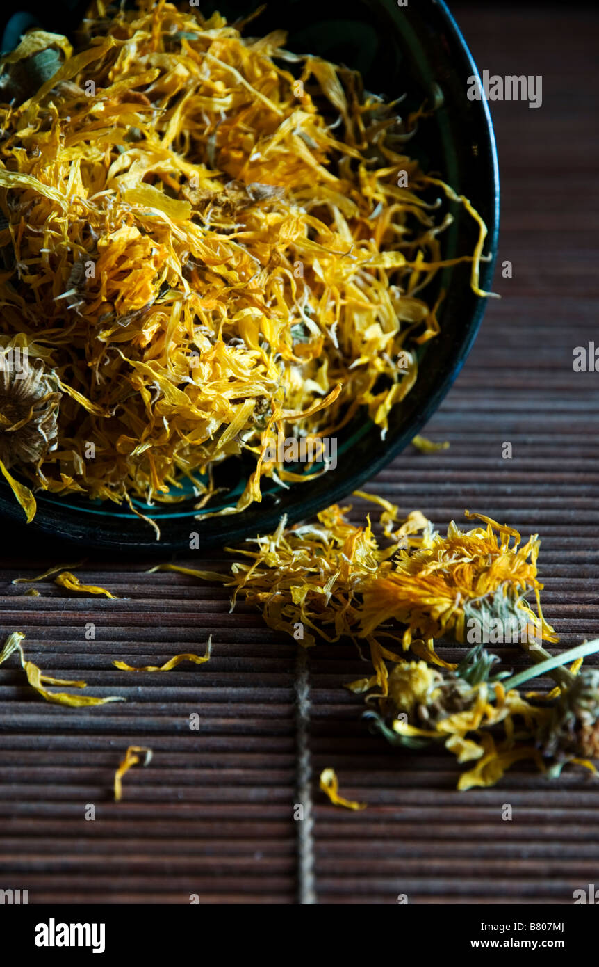 Dried herb "Marigold" Calendula officinalis Stock Photo - Alamy