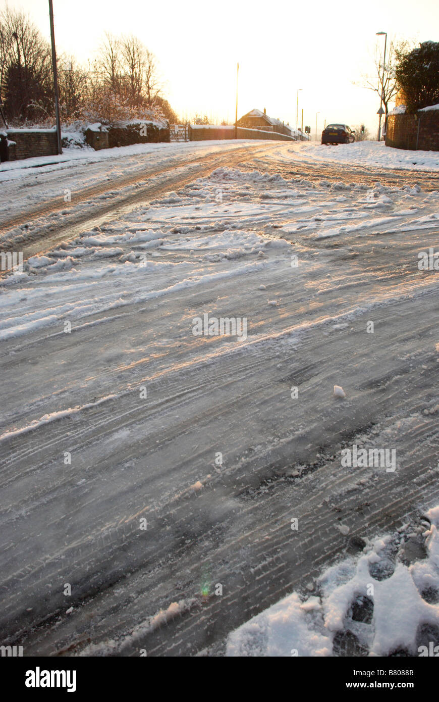 Road covered dirty snow slush hi-res stock photography and images - Alamy