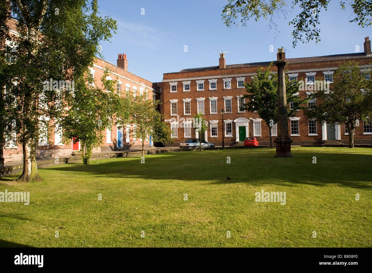 Houses on Abbey Square by the cathedral in the centre of the old ...