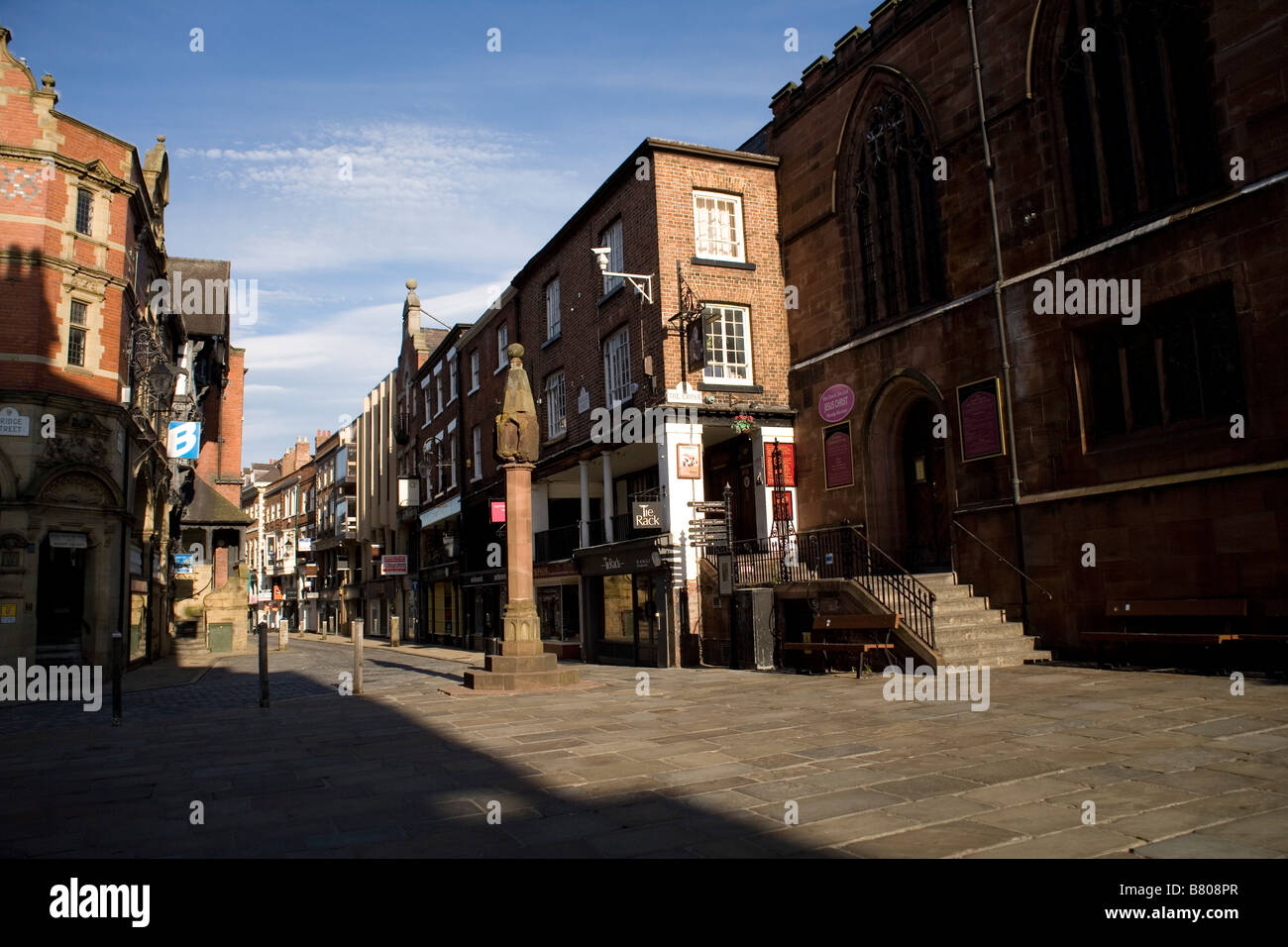 The Cross and Watergate Street in the centre of the old medieval city ...