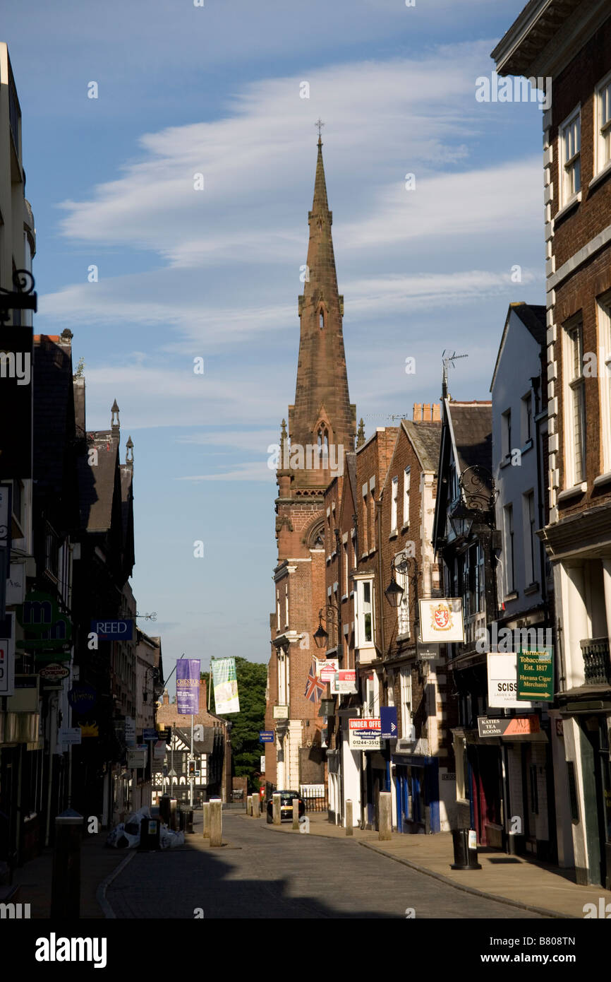Watergate street in the centre of the old medieval city of Chester ...