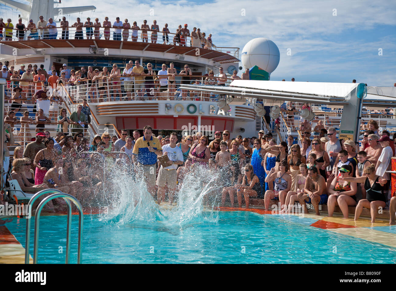 Belly flop contest on the deck of Royal Caribbean Navigator of the Seas ...