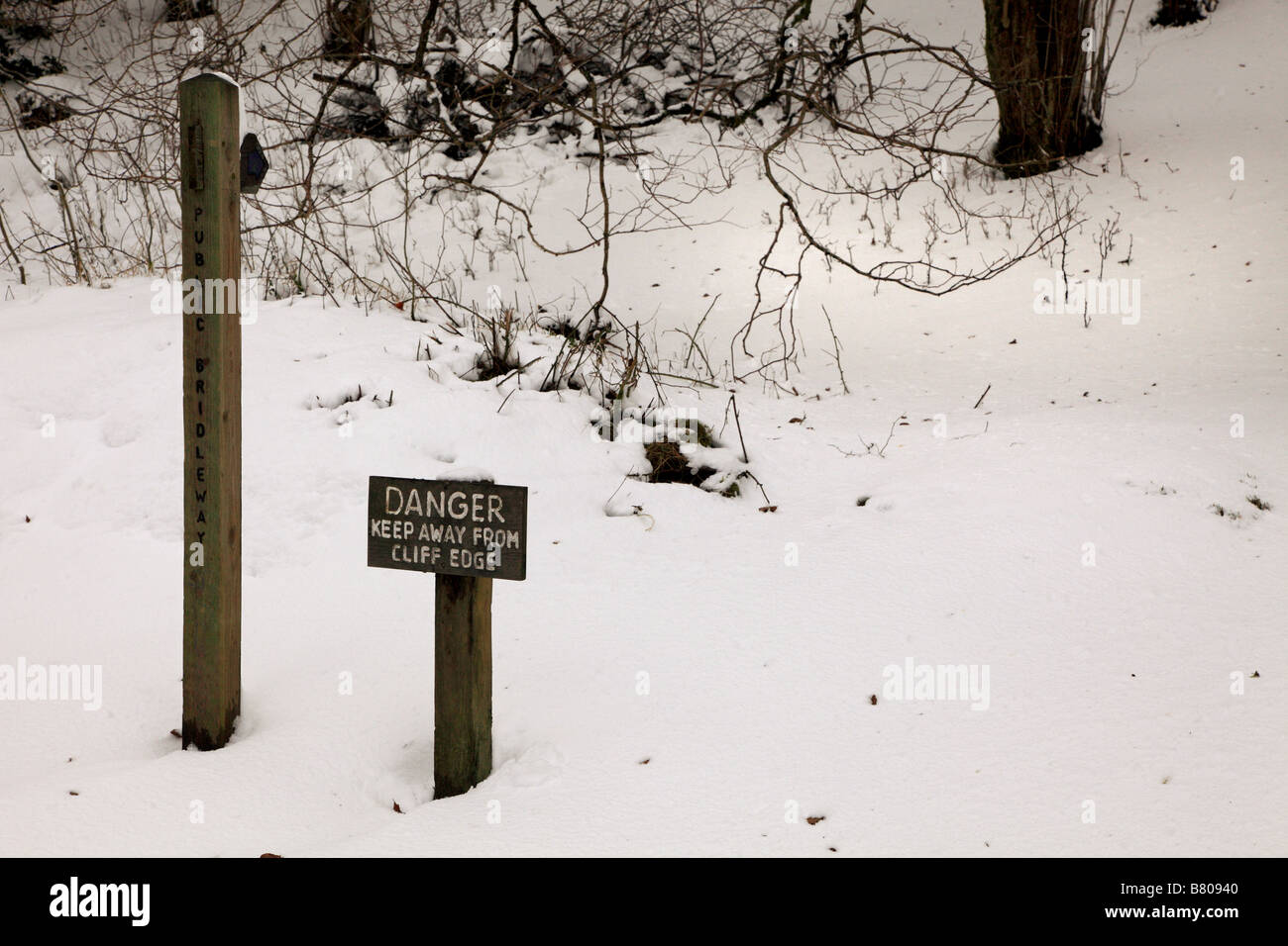 Beware of the cliff edge Cheddar Gorge, Somerset, England February 2008 ...