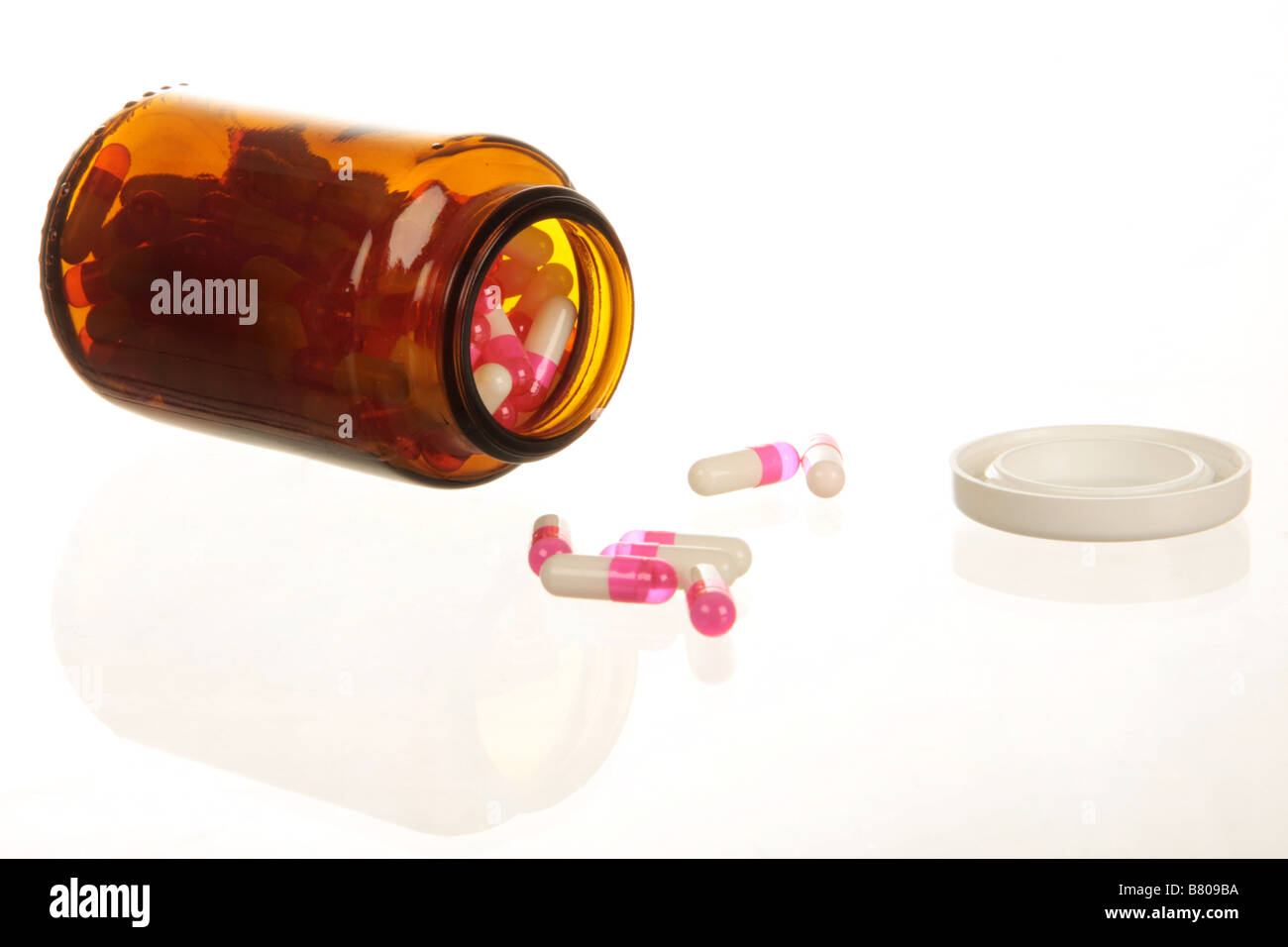 Prescription medicine in pill bottles, isolated on white Stock Photo ...