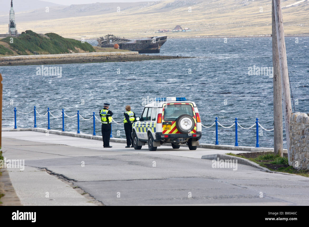 Police radar trap Stanley Falkland Islands Stock Photo - Alamy