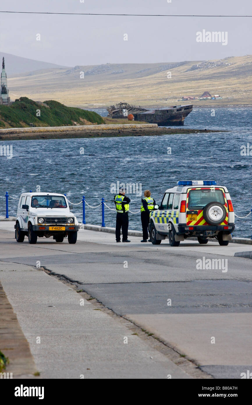 Police radar trap Stanley Falkland Islands Stock Photo - Alamy