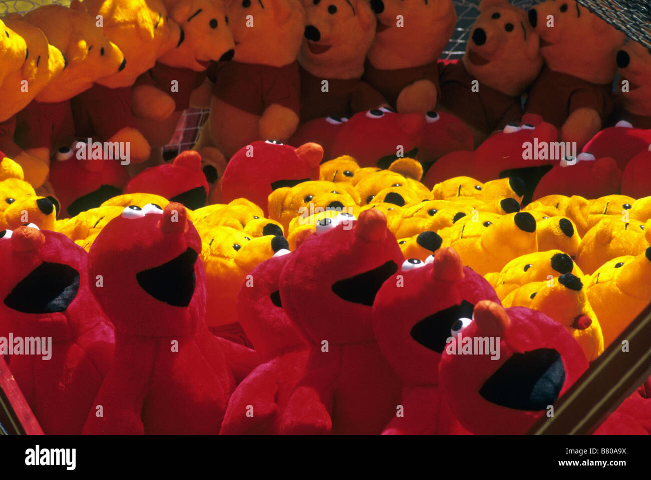 Prize stuffed animals at carnival game Stock Photo - Alamy