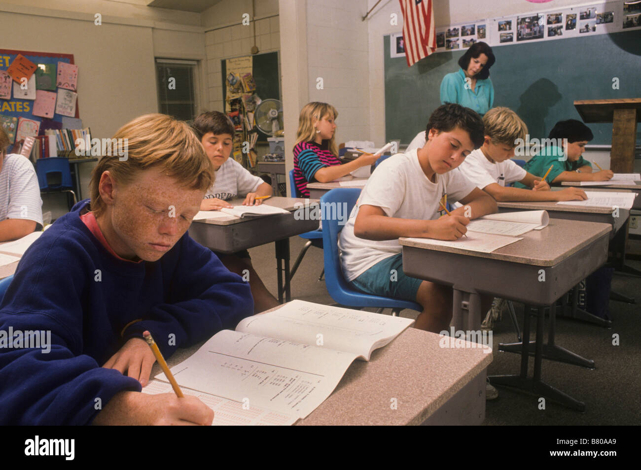 Hebrew School Students Taking Tests