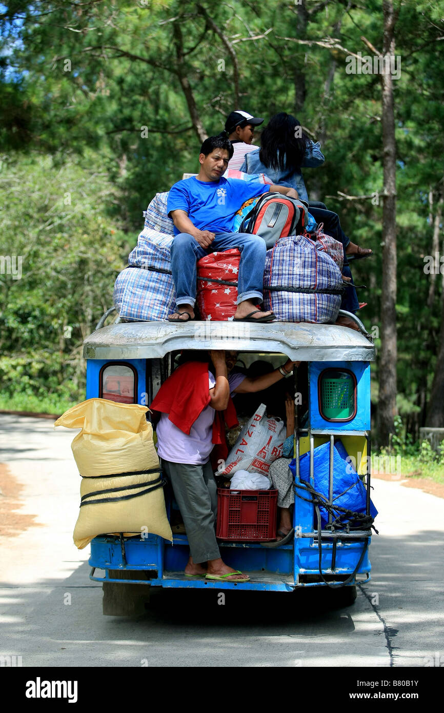 PHILIPPINES Luzon Overloaded Jeepney in south Luzon Moshe Shai Stock ...