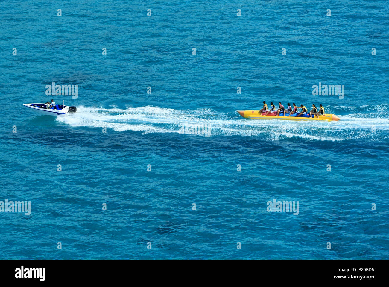 PHILIPPINES Western Visayas region Boracay Island Banana ride on the ...