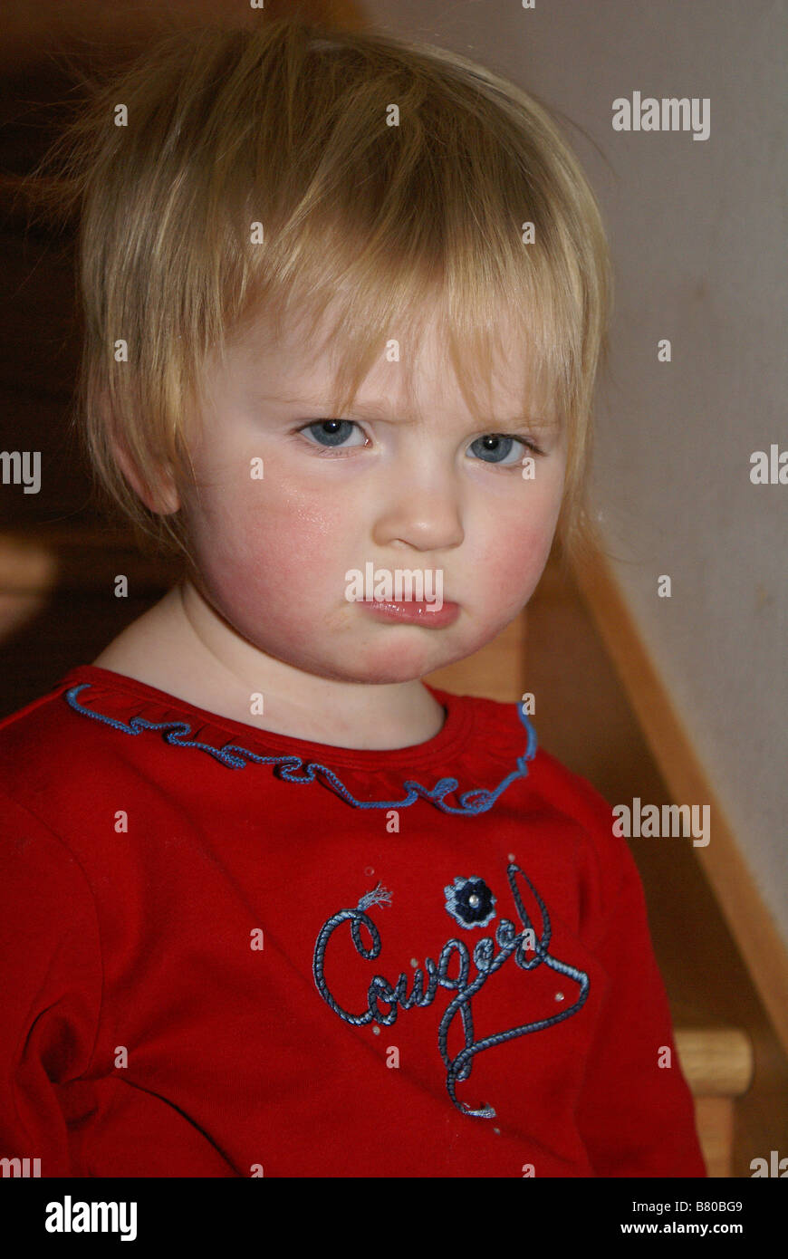 Pouting child closeup portrait Stock Photo - Alamy