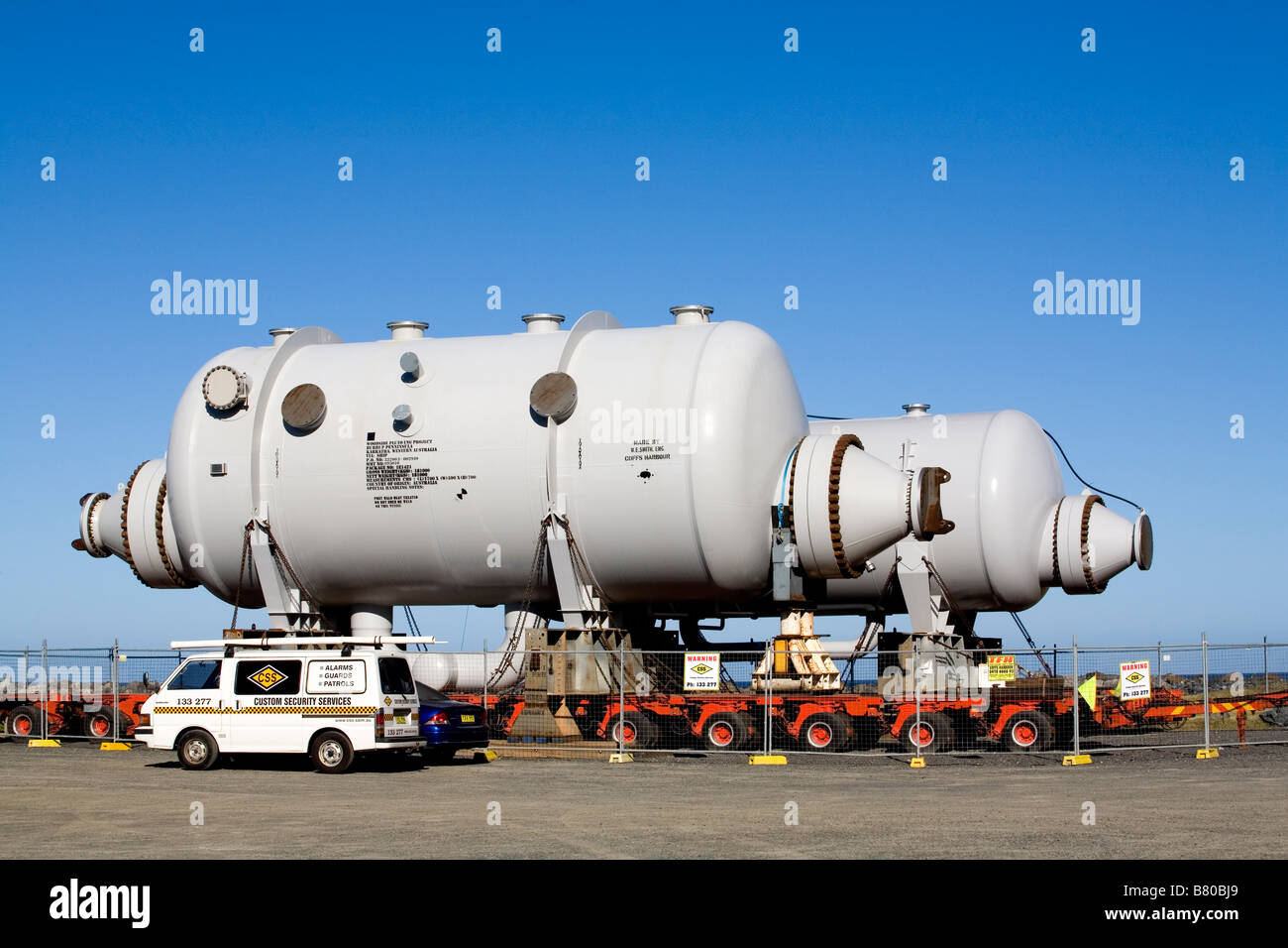 Two shell and tube heat exchanger pressure vessels waiting for ...