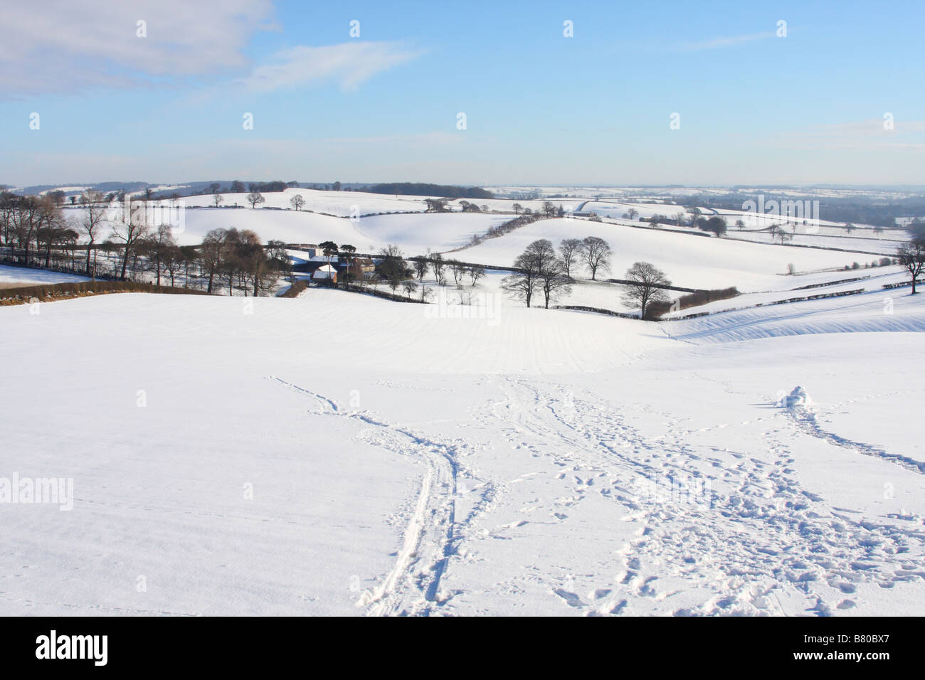 English countryside in winter. Dorket Head, Nottinghamshire, England, U ...
