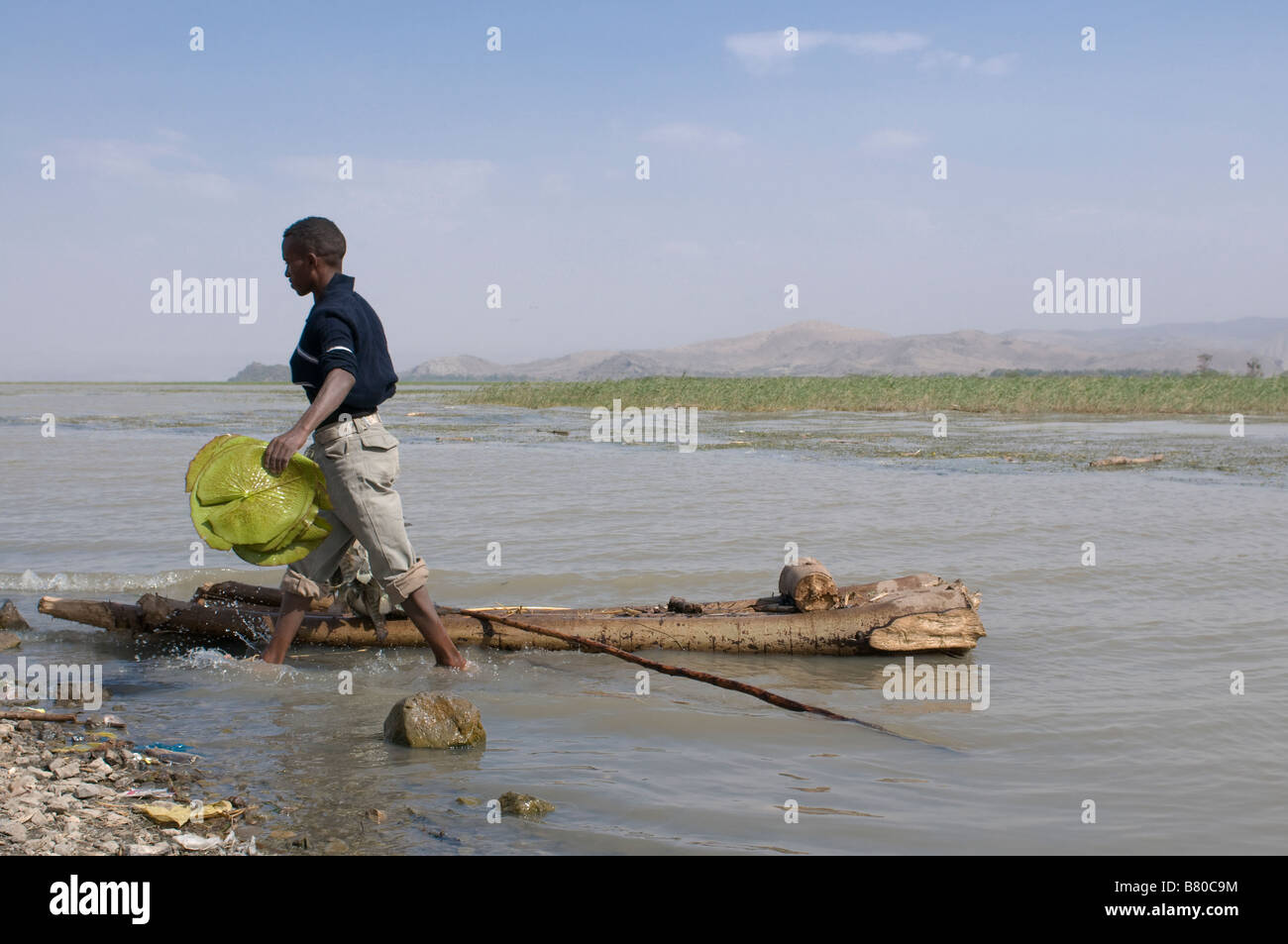 Fisherman on lake Ziway Ethiopia Africa Stock Photo - Alamy