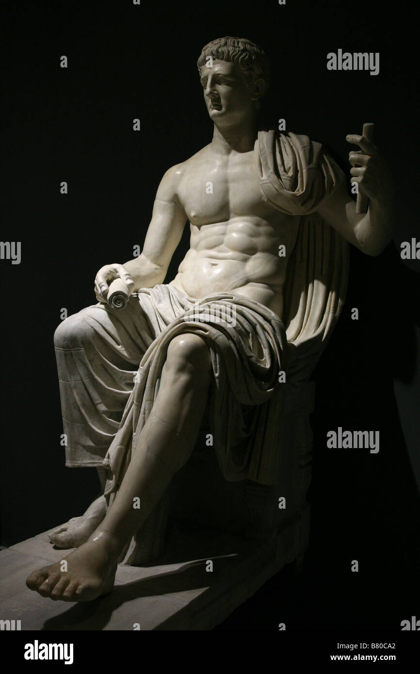 Marble statue of Roman Emperor Claudius from Herculaneum in the ...