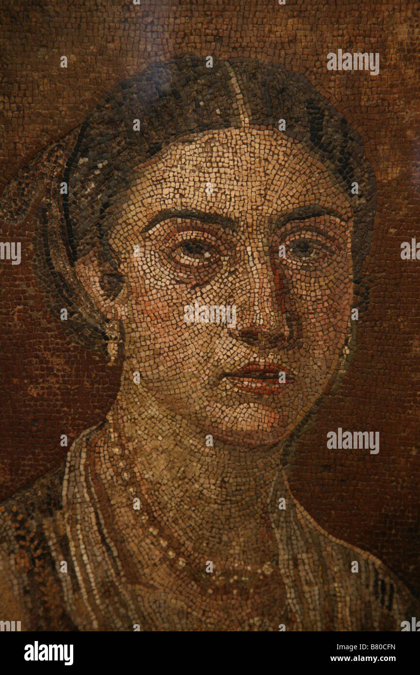 Portrait of a Lady Mosaic from Pompeii in the National Archaeological ...