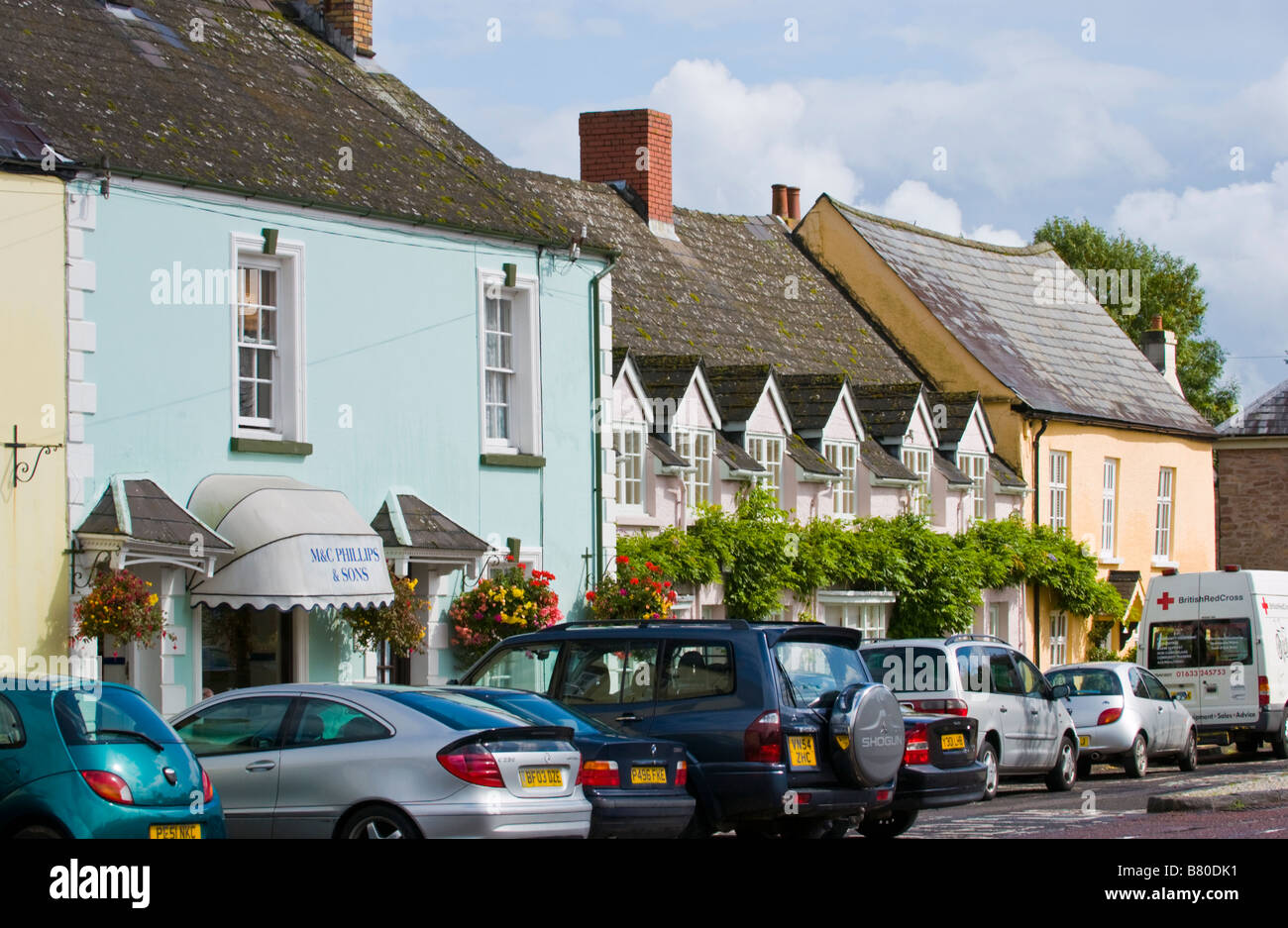 Typical rural town housing in Usk Monmouthshire South Wales UK Stock ...