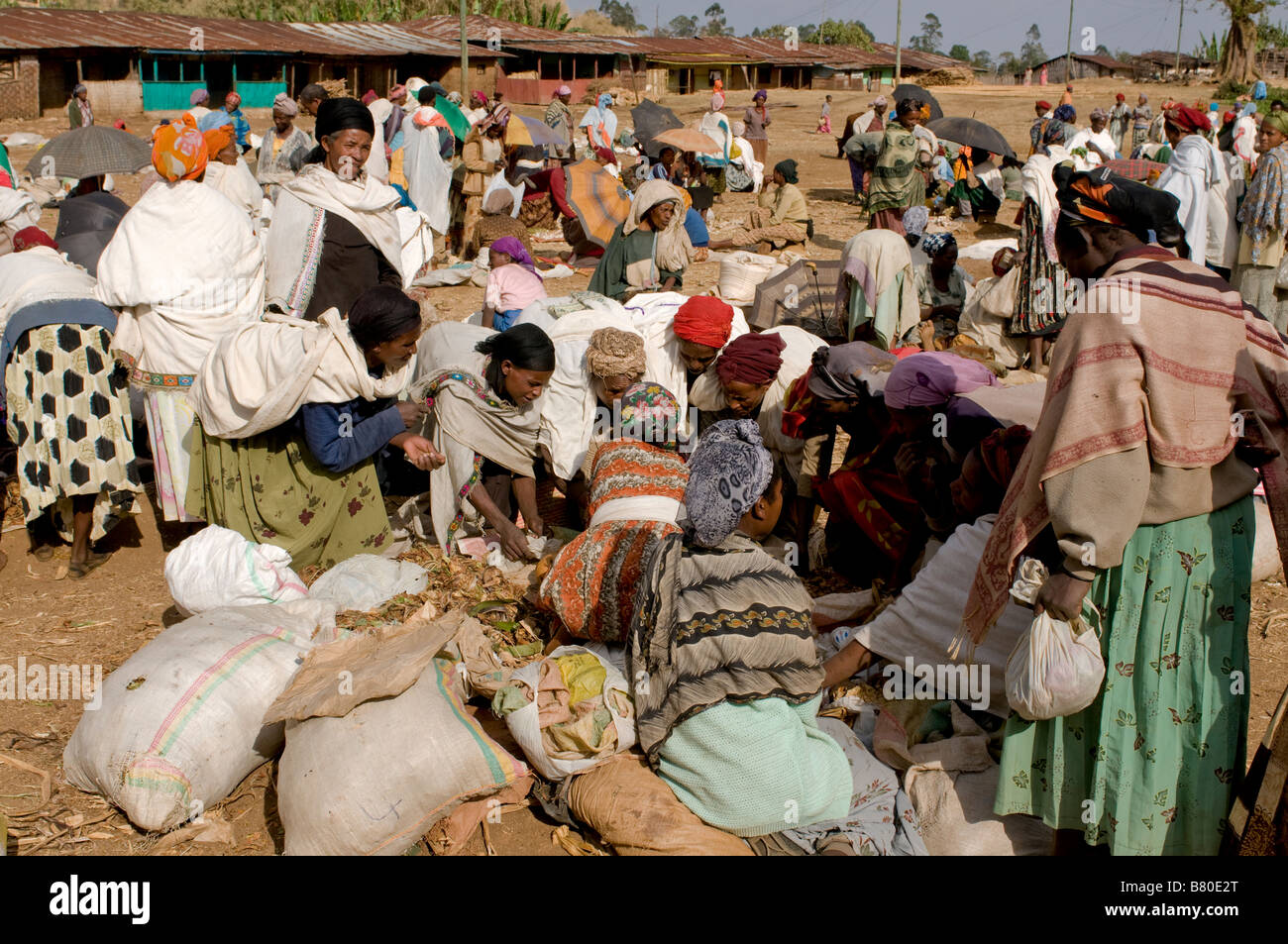 Local market of the Dorze tribe Omovalley Ethiopia Africa Stock Photo ...