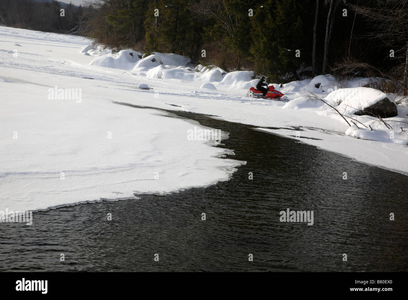 Newfound Lake from the shore of Wellington State Park during the winter ...