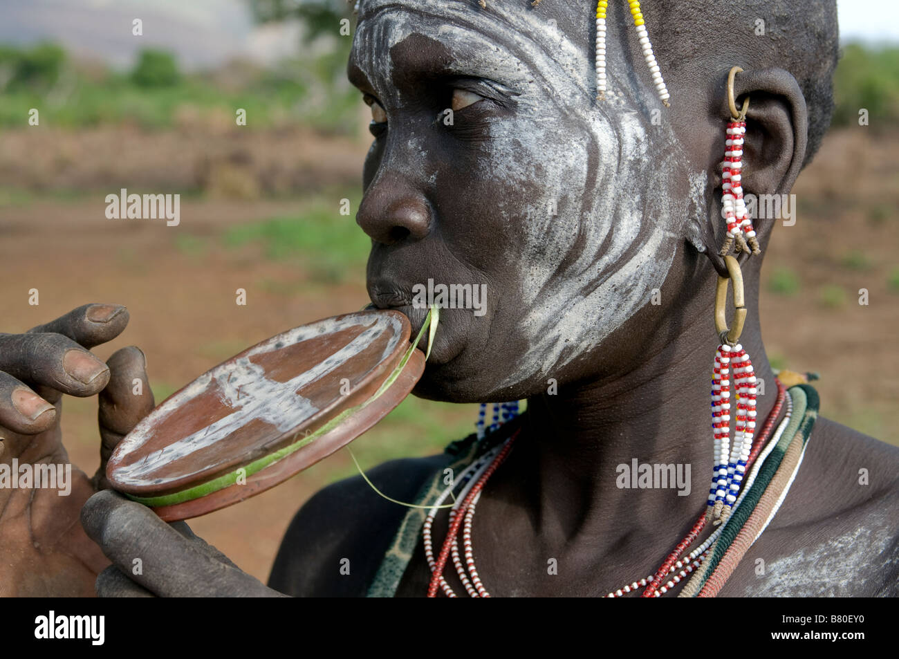 Mursi women with plate in her lips Mago National Park Omovalley ...