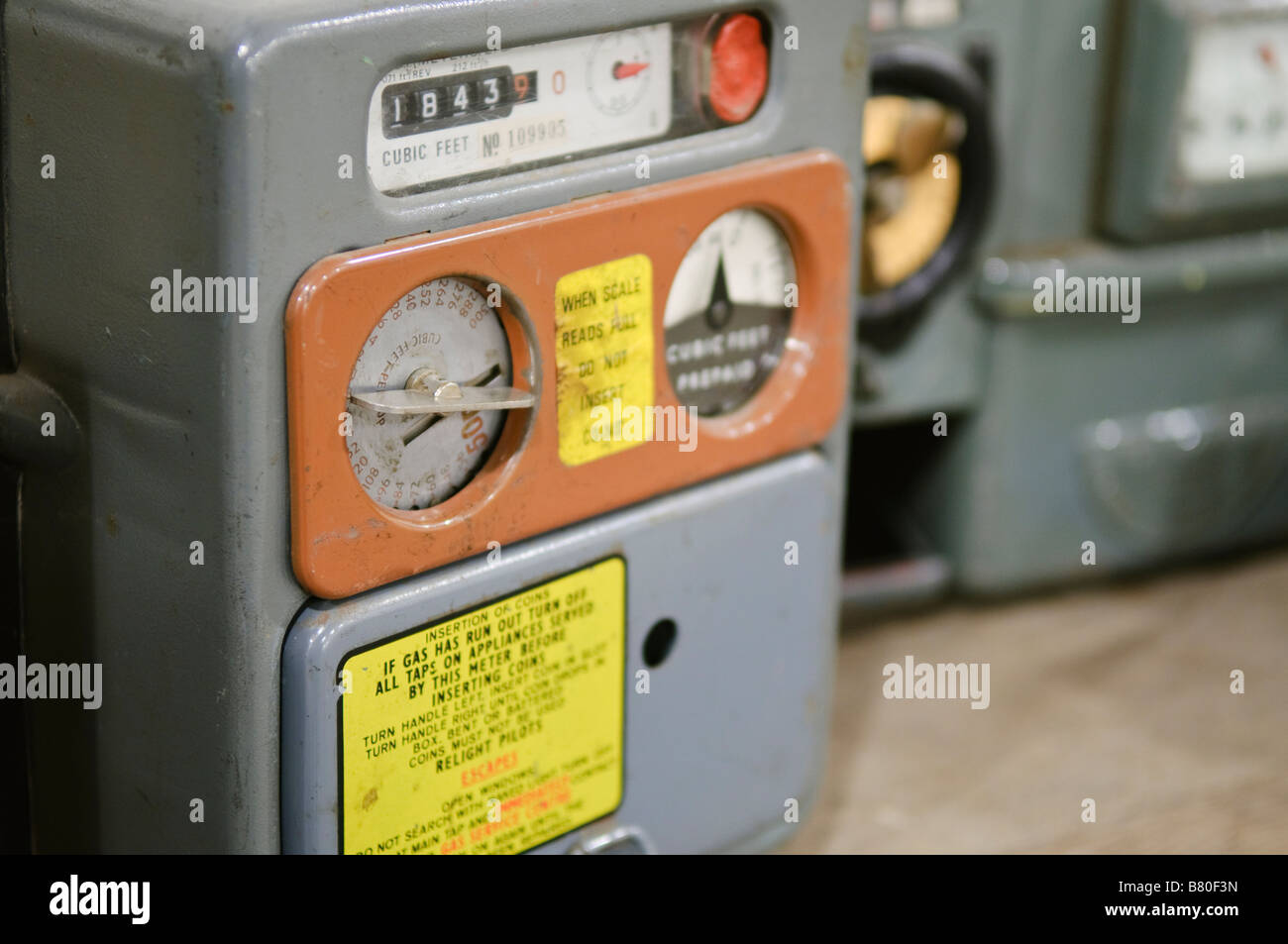 Gas meter from 1960s and 1970s Stock Photo - Alamy