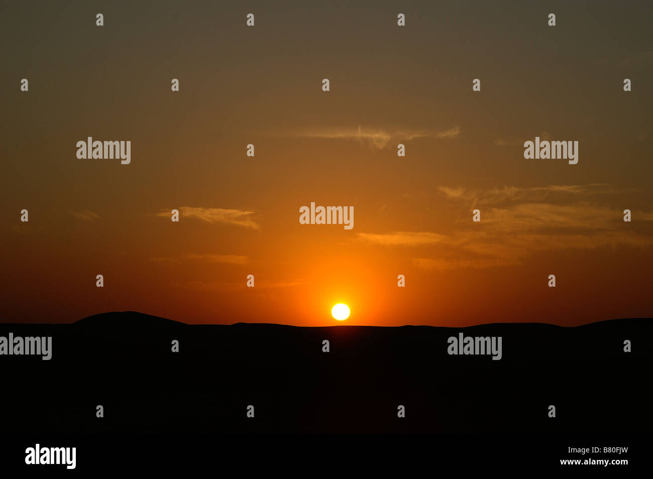 Desert Sunset, Margham, Dubai, United Arab Emirates, Middle East Stock ...