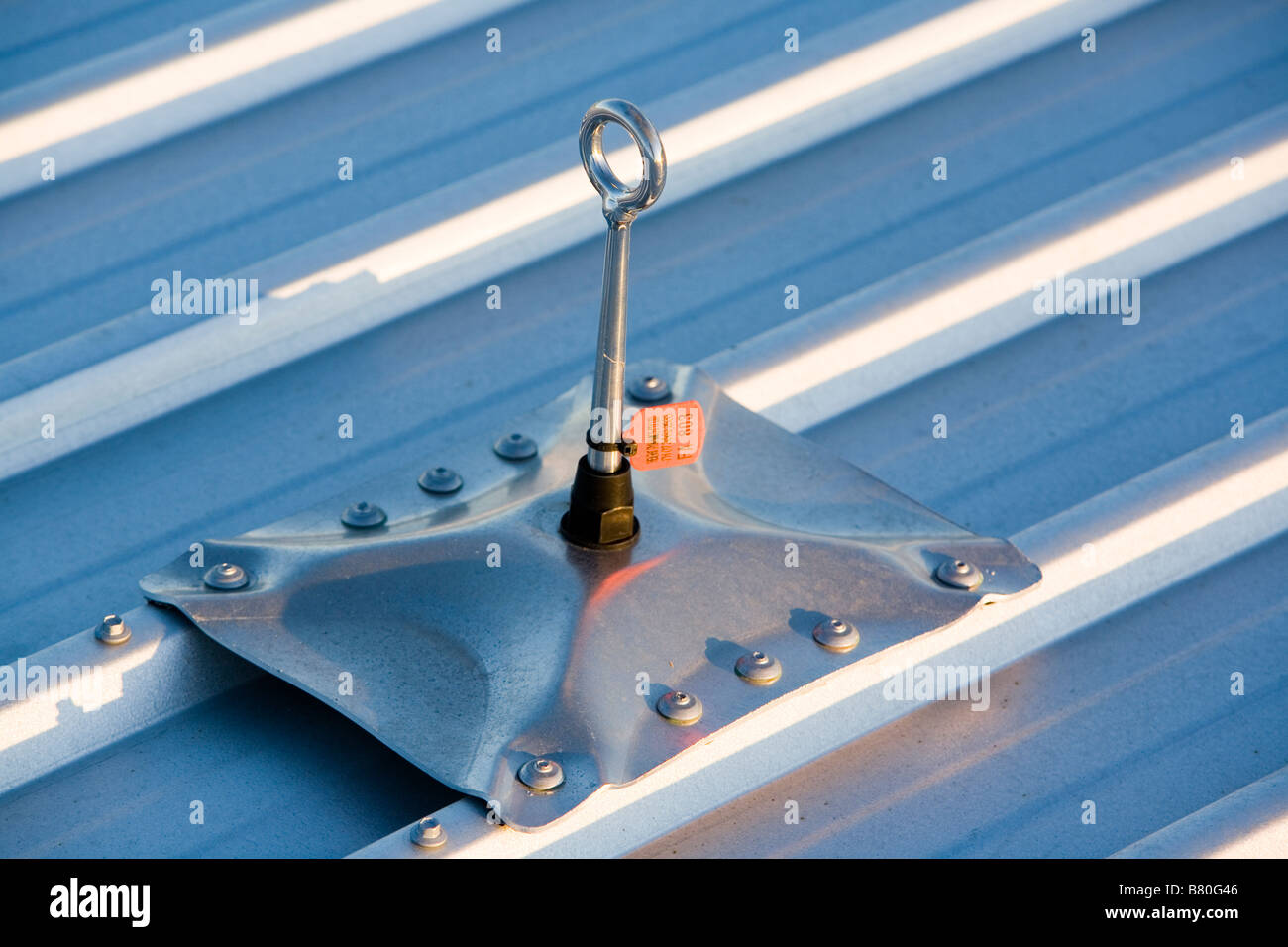 Security anchor on the top of a roof Stock Photo - Alamy