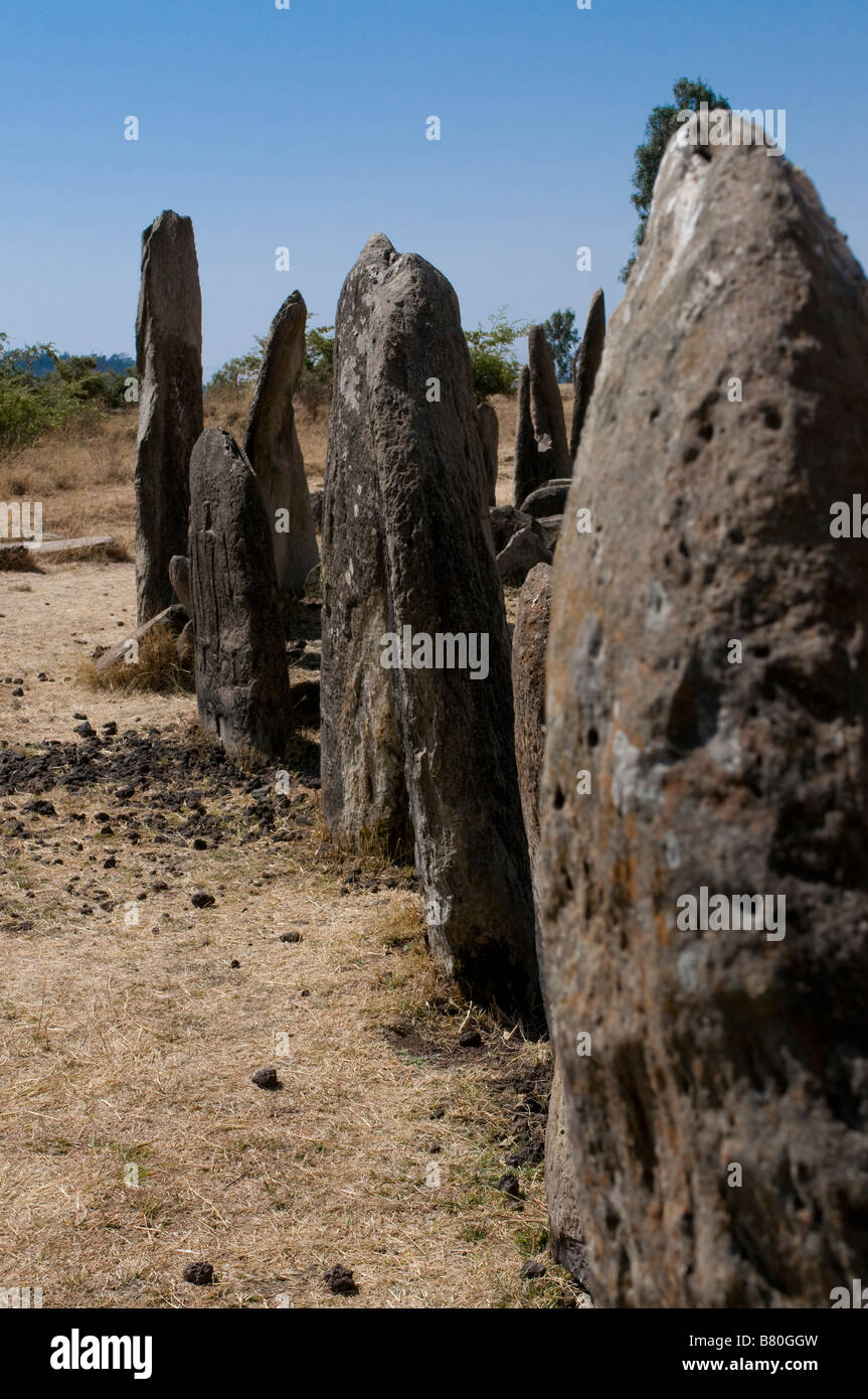 The old gravestones or monoliths of Tiya world heritage Ethiopia Africa ...