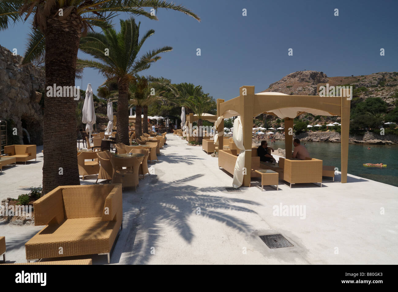 beach and hot spring in Kalithea, Rhodes, Rodos, Dodecanese, Greece ...