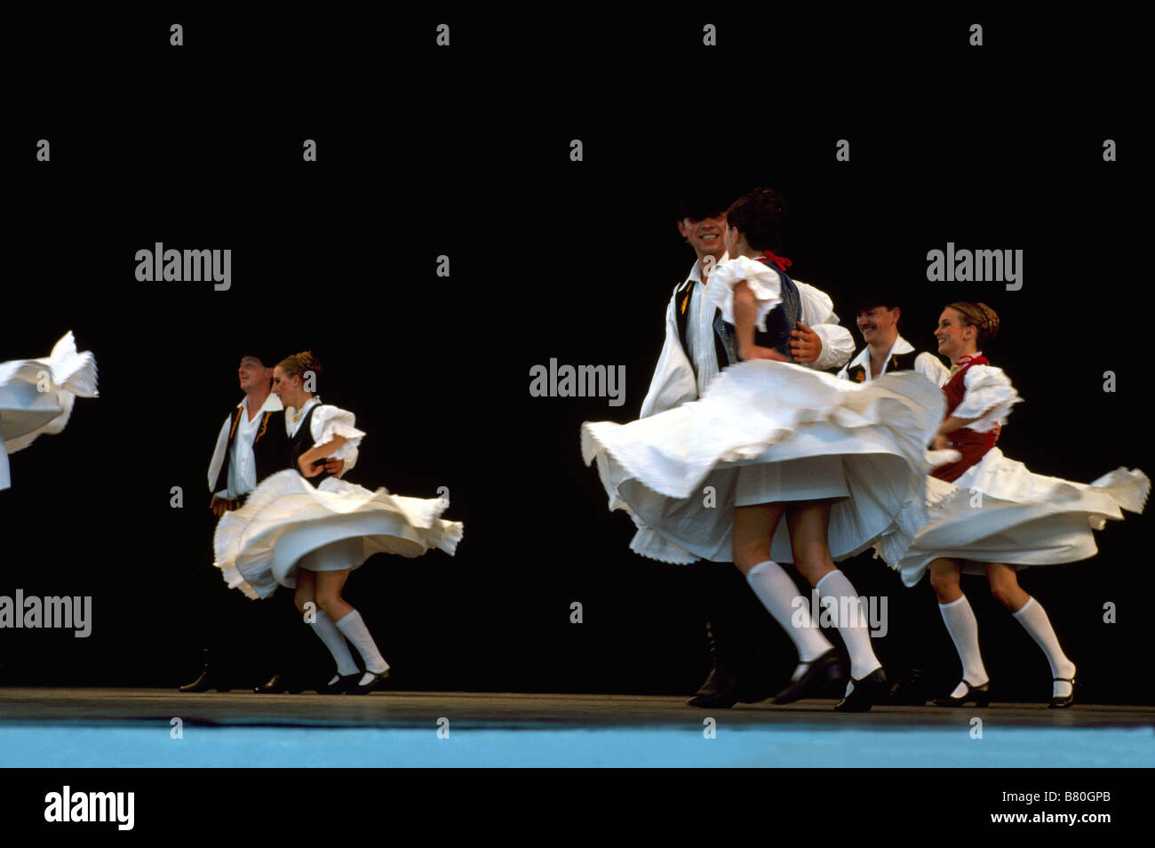 A Croatian Folk Dance Group performing on Stage in Traditional Costume ...