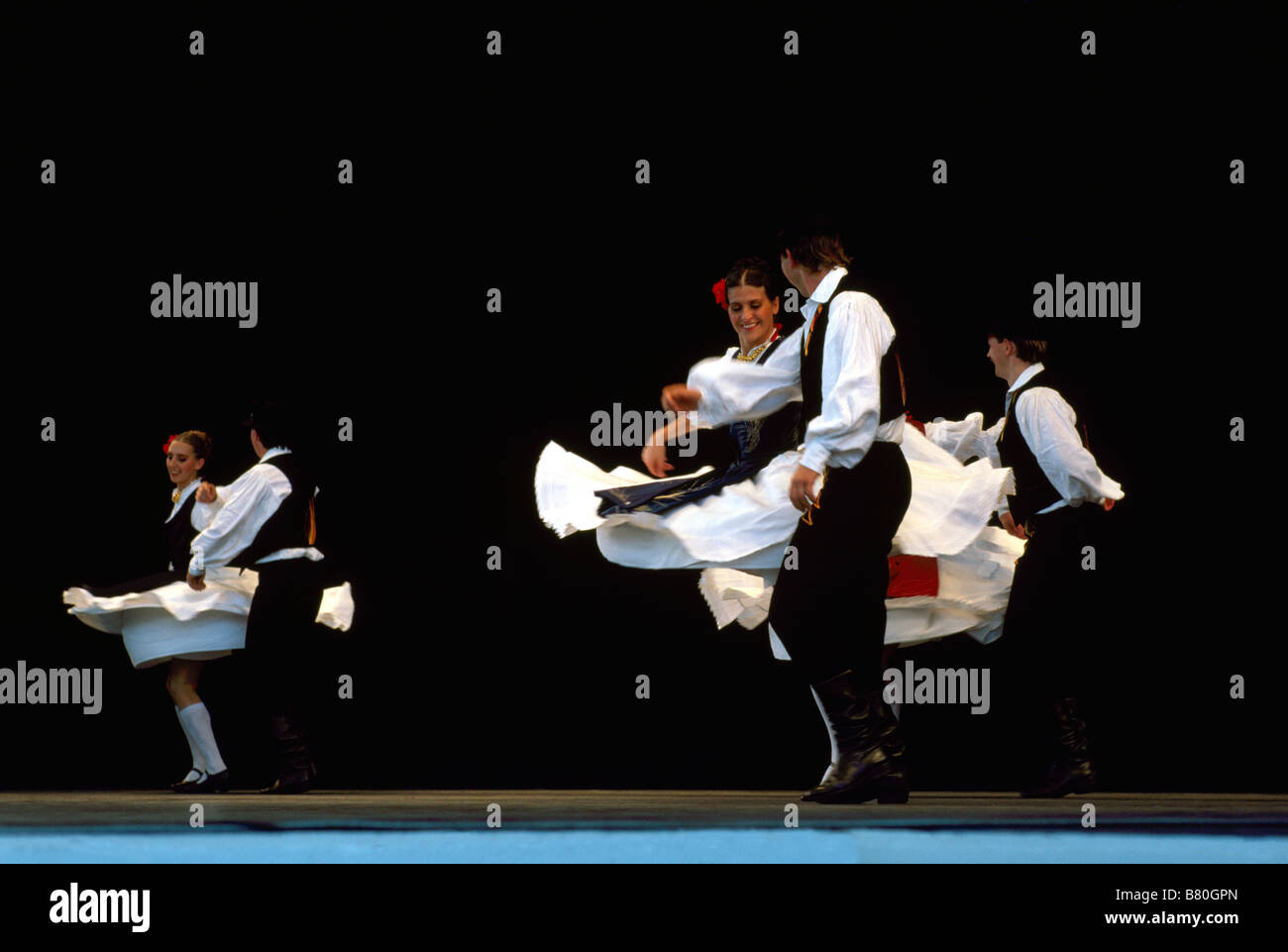A Croatian Folk Dance Group performing on Stage in Traditional Costume ...