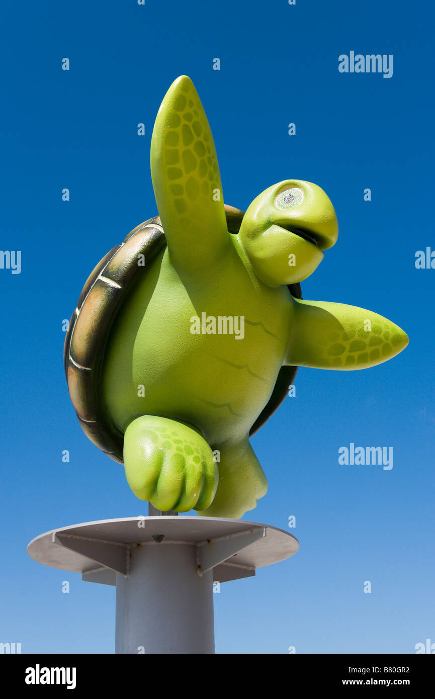 Turtle figure on the seafront at Clearwater Beach, Gulf Coast, Florida ...